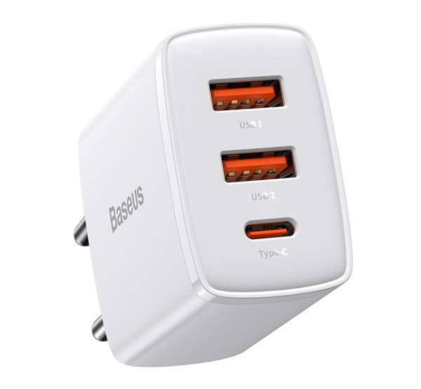 BASEUS COMPACT hálózati töltő 2 USB aljzat / Type-C aljzat BASEUS COMPACT hálózati töltő 2 USB aljzat / Type-C aljzat